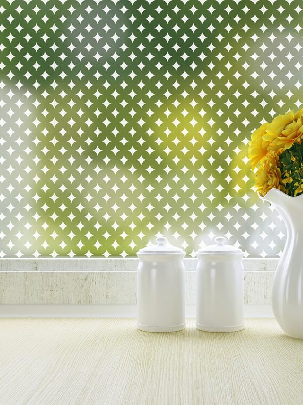 Radial Round Patterned Frosted Privacy Window Film | Modern Window Film