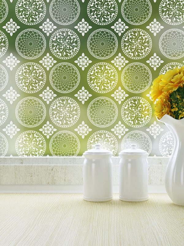 Radial Round Patterned Frosted Privacy Window Film | Modern Window Film