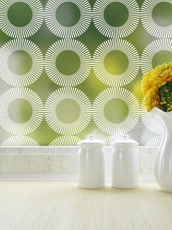Atomic Retro Patterned Frosted Privacy Window Film | Modern Window Film