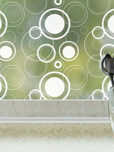 Radial Round Patterned Frosted Privacy Window Film | Modern Window Film
